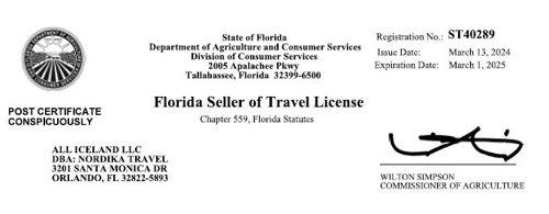 Nordika Travel Licenses | Nordika Travel